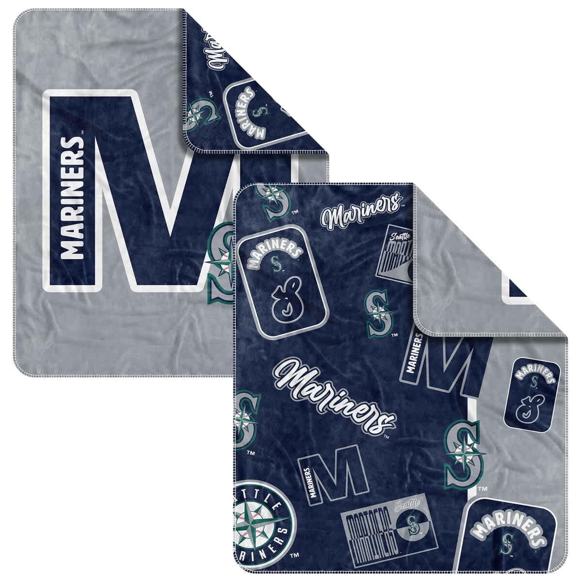 LOGO BRANDS Seattle Mariners 50" x 60" Dream Weave Throw Blanket ...