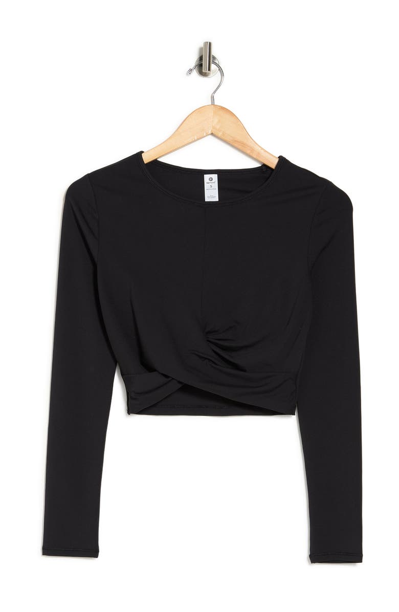 90 DEGREE BY REFLEX Air Lux Wrap Front Long Sleeve Top | Nordstromrack