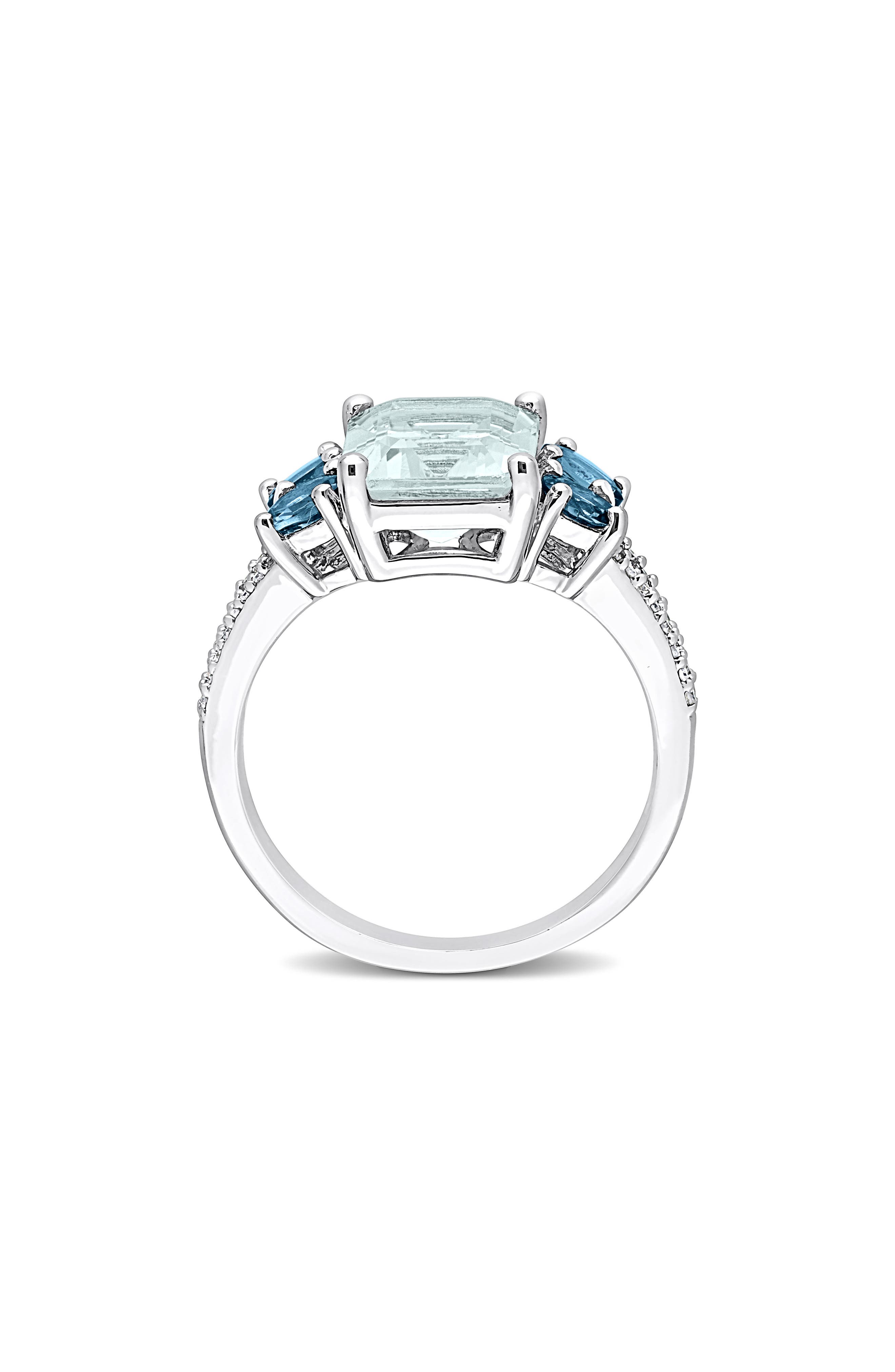 DELMAR Aquamarine, London Blue Topaz & Diamond Ring | Nordstromrack