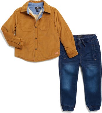 7 For All Mankind Kids' Faux-Fur Lined Corduroy Jacket & Jean Joggers ...