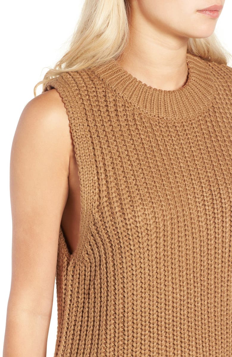 MOON RIVER Mock Neck Sleeveless Knit Sweater | Nordstromrack