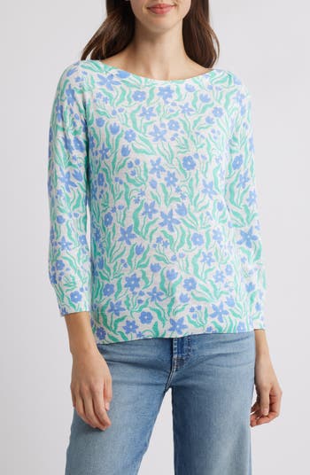 Hatley Floral Envelope Neck Sweater | Nordstrom