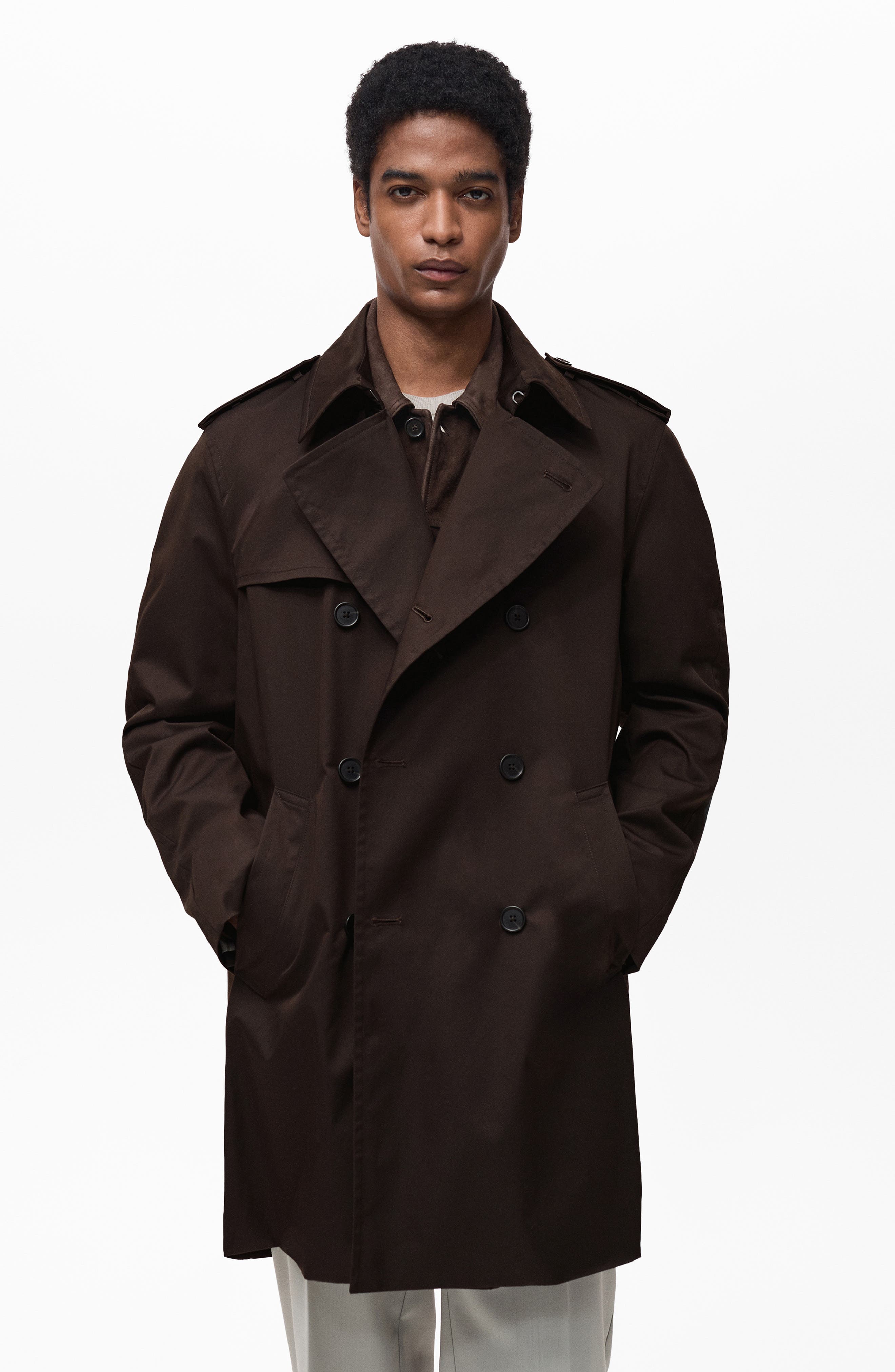 MANGO Belted Water Repellent Trench Coat (Men) | Nordstrom