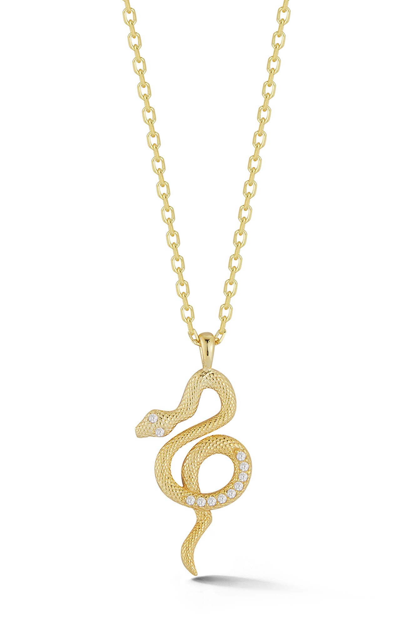 GLAZE JEWELRY Gold Sterling Silver CZ Snake Pendant Necklace (Women ...