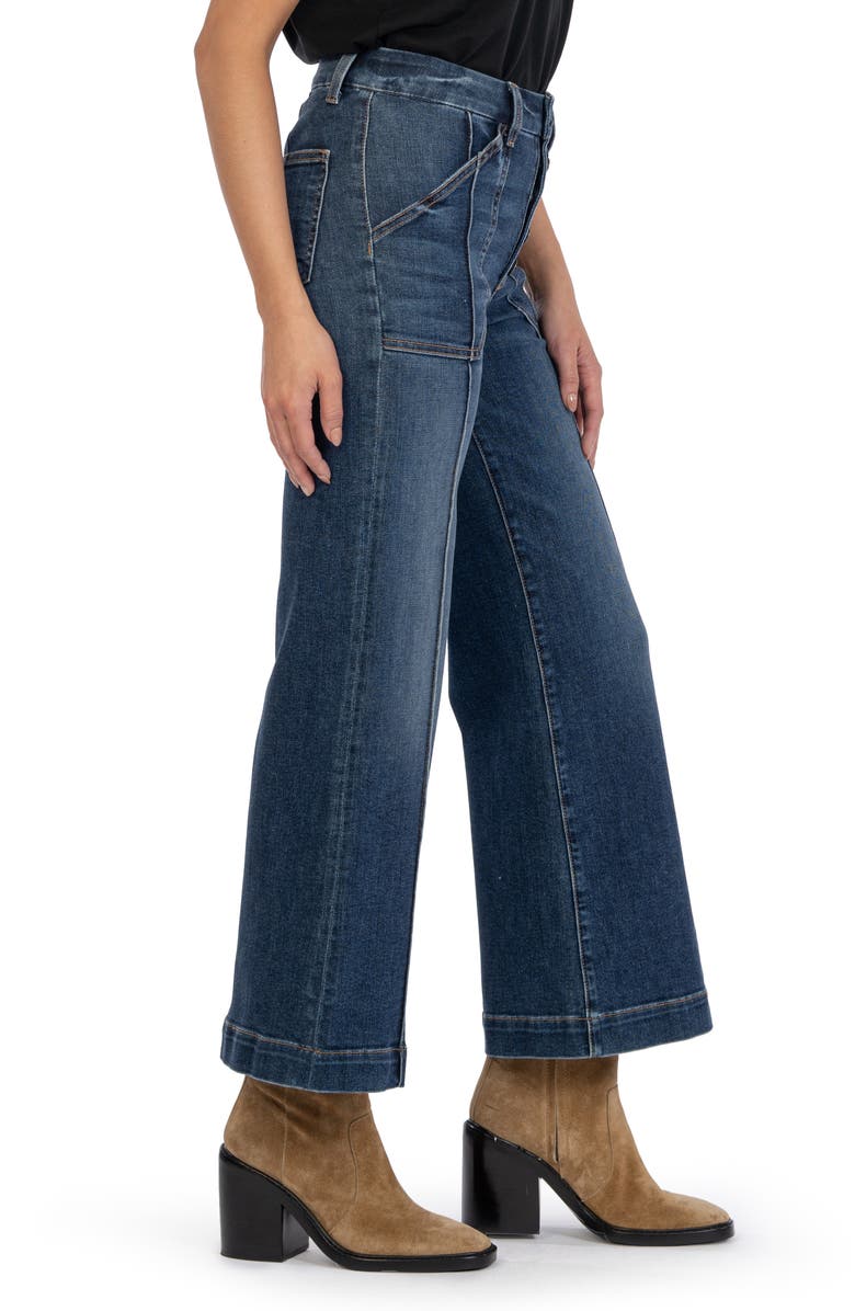 KUT from the Kloth Meg Exposed Button High Waist Ankle Wide Leg Jeans ...