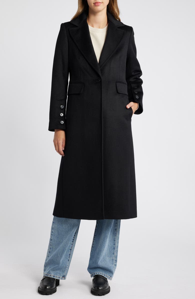 Sam Edelman Single Breasted Wool Blend Reefer Coat | Nordstromrack