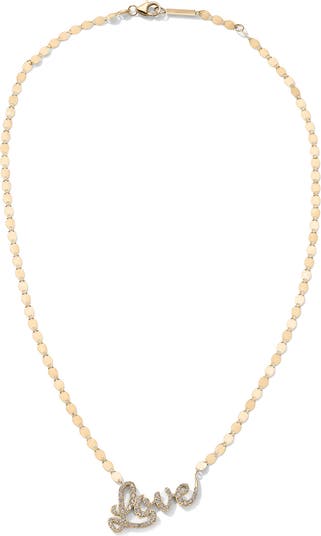 Lana Flawless Cursive Diamond Love Pendant Necklace | Nordstrom