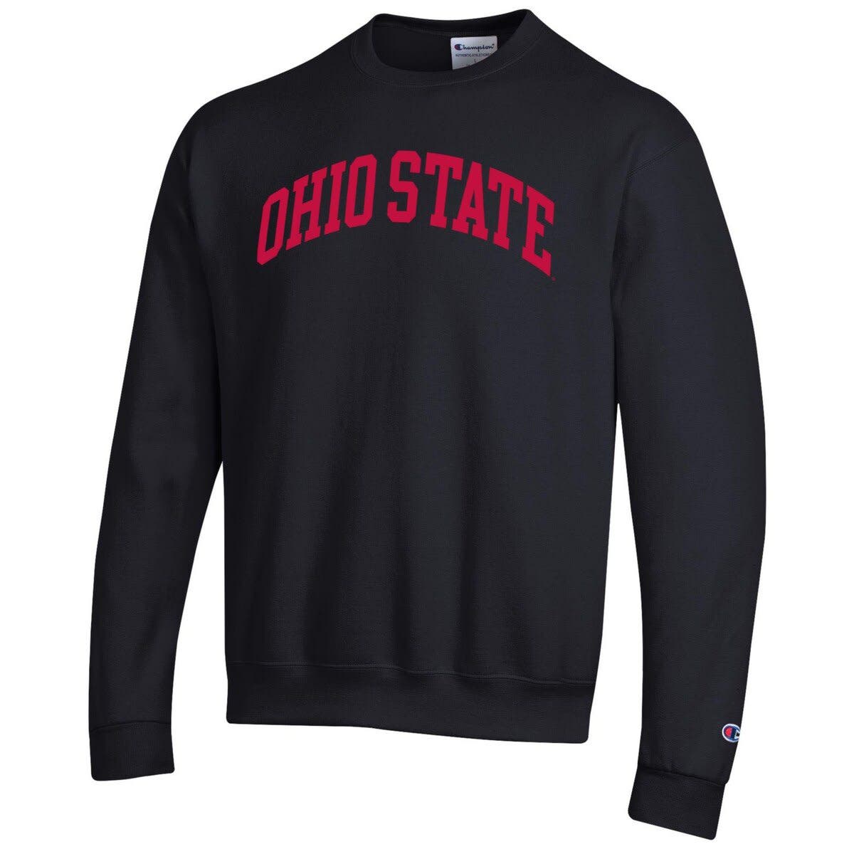 Men's Champion Black Ohio State Buckeyes Basic Arch Fleece Pullover ...