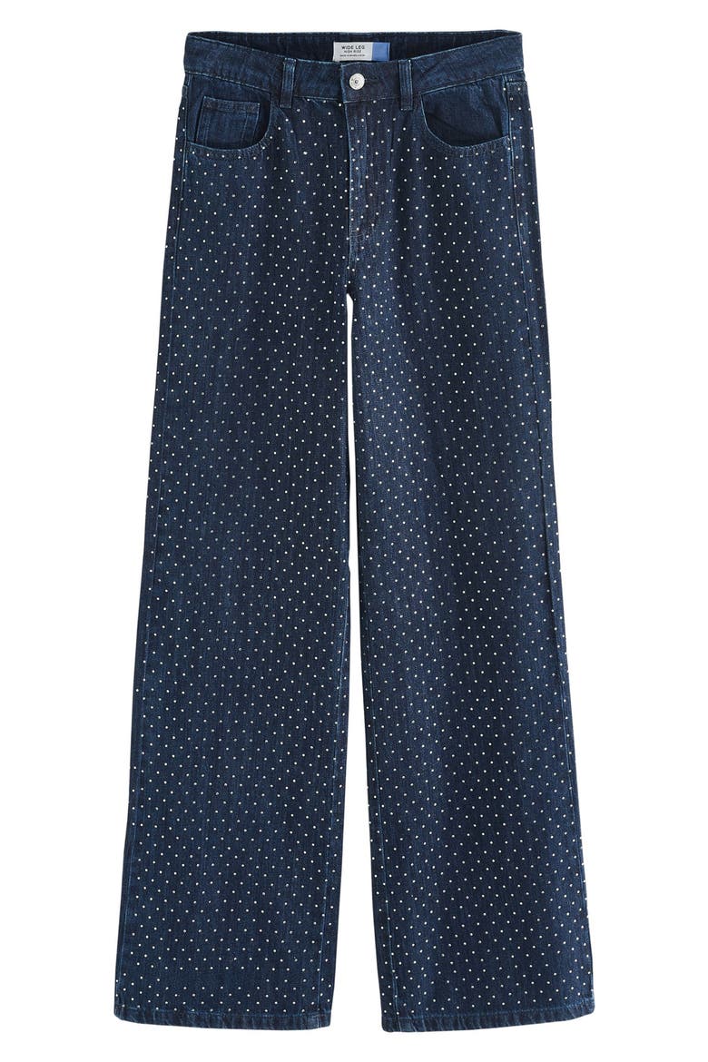 Hot Fix Diamante High Waist Straight Leg Jeans (Women) | Nordstrom