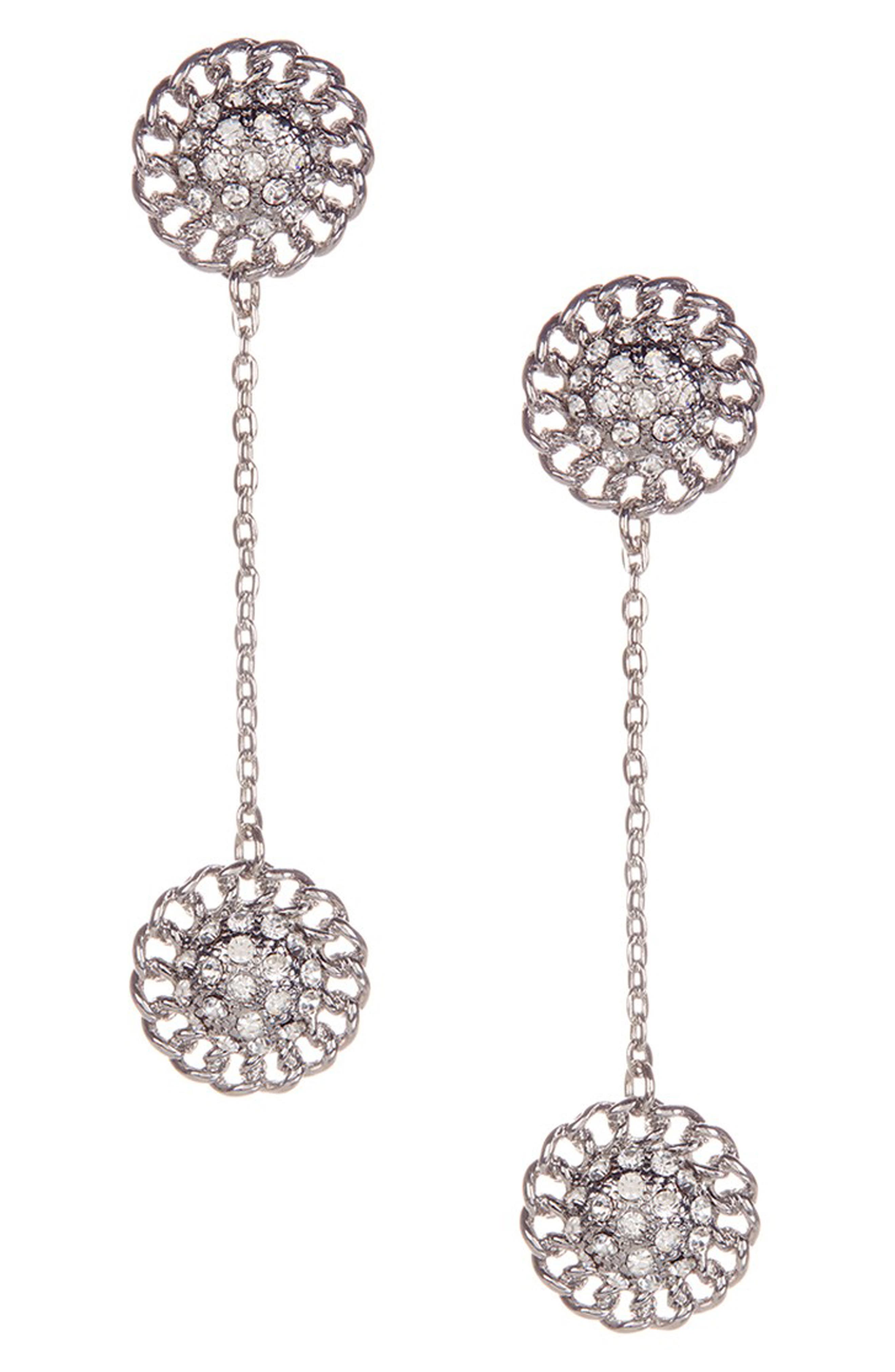 Pavé Crystal Medallion Drop Earrings (Women) | Nordstromrack