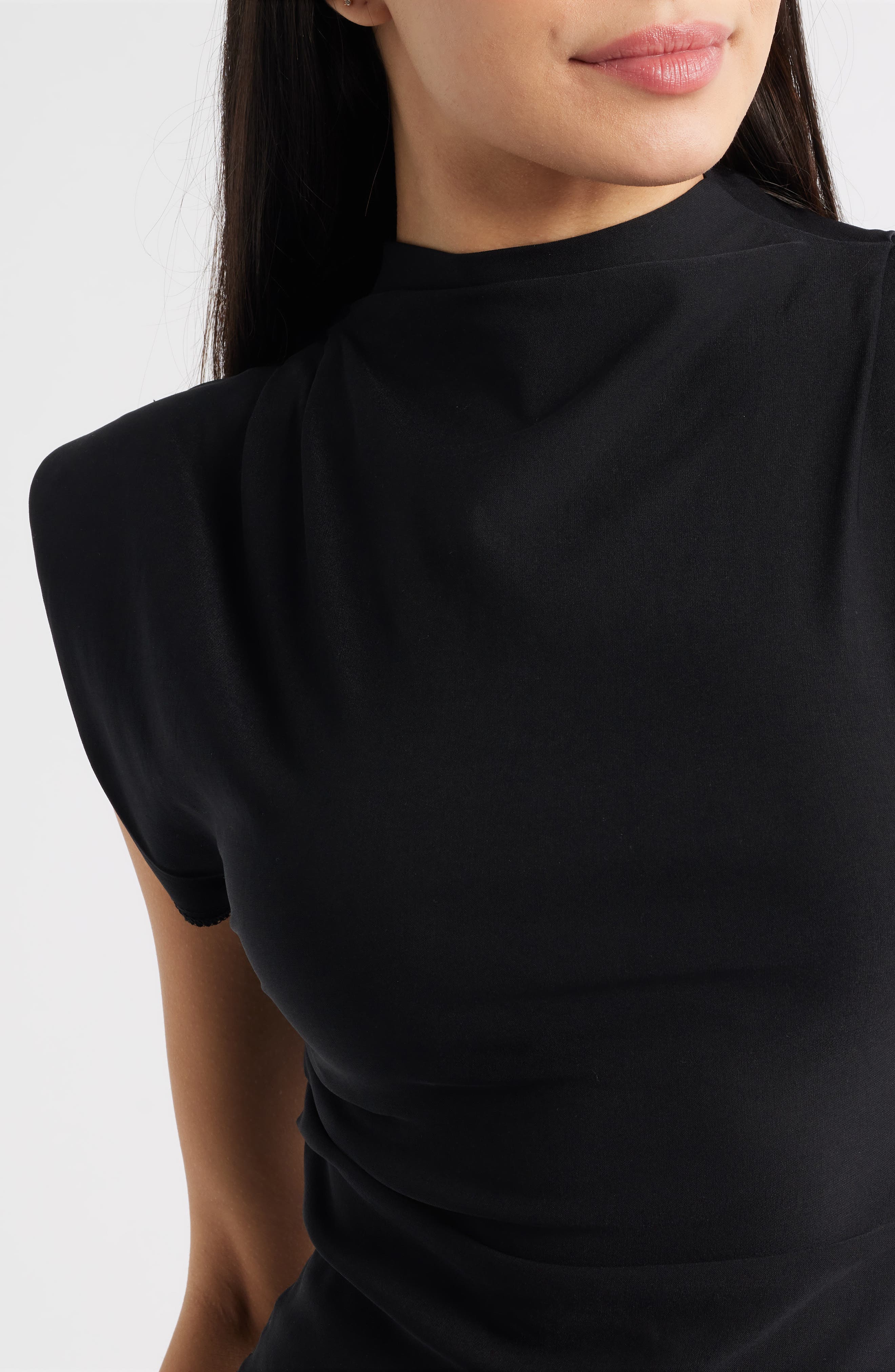 NIKKI LUND Cora Strong Shoulder Asymmetric Jersey Top | Nordstrom