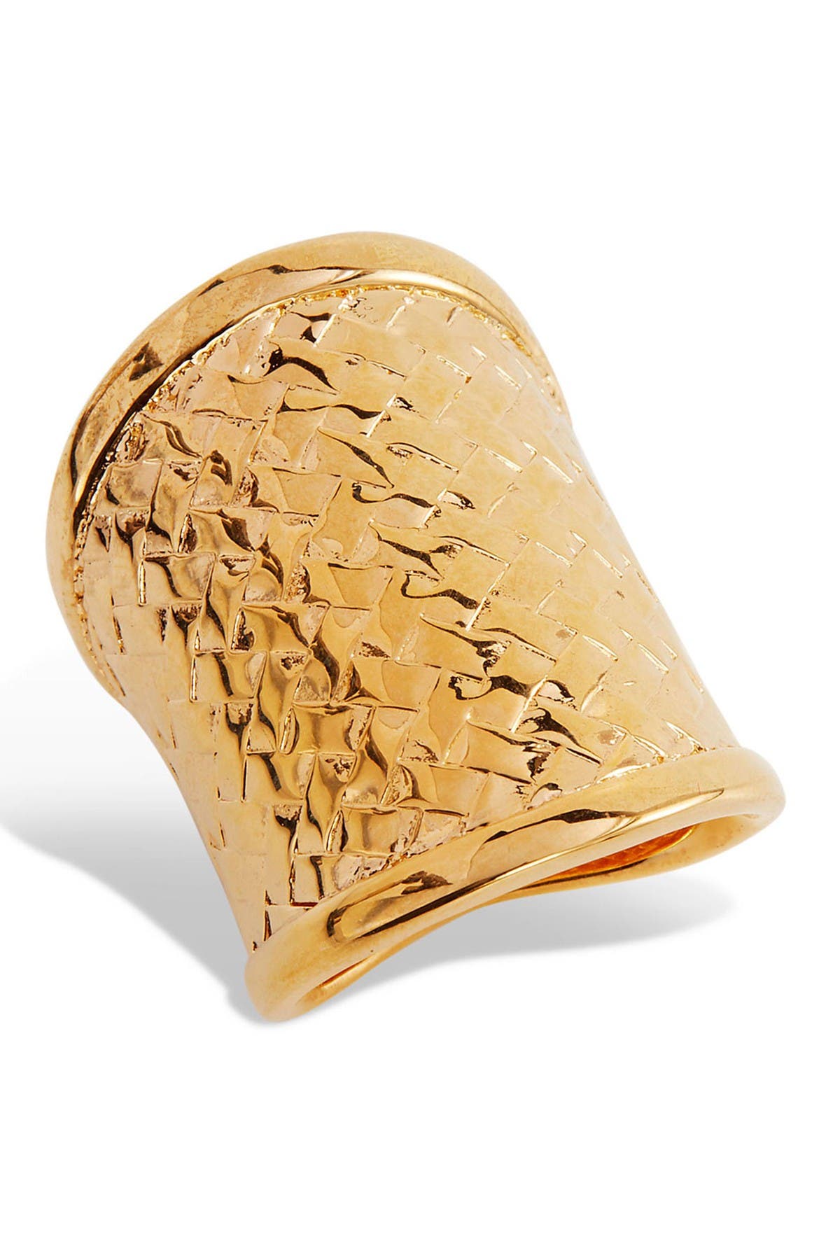 18K Yellow Gold Plated Chevron Design Wide Ring (Women) | Nordstromrack