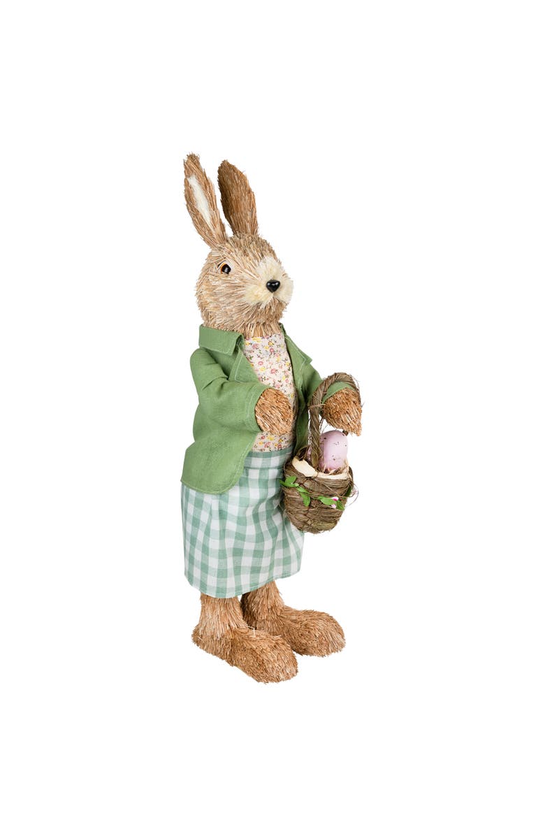Northlight Sisal Bunny Rabbit Easter Decoration with Egg Basket - 20.25 ...