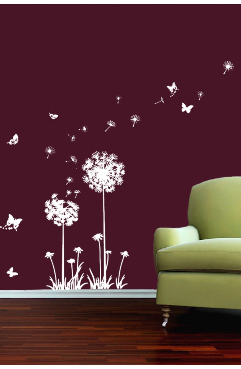 WALPLUS White Dandelion Butterflies Decal | Nordstromrack