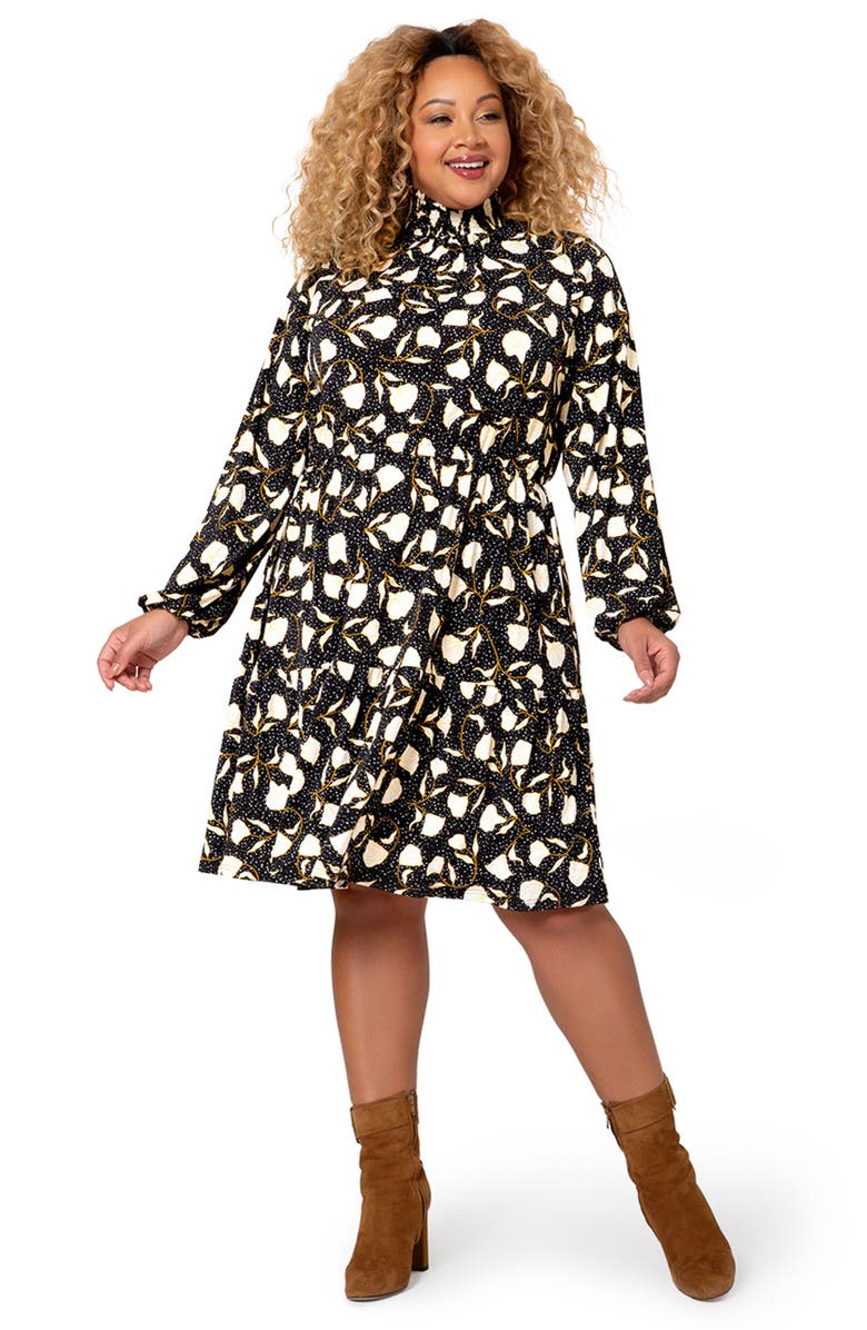 Leota Olive Floral Long Sleeve Dress | Nordstrom