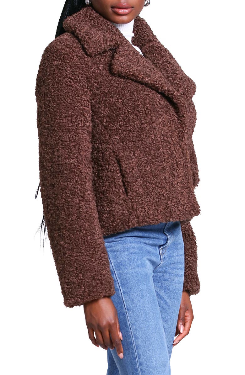 Avec Les Filles Relaxed Fit Crop Faux Shearling Jacket | Nordstromrack