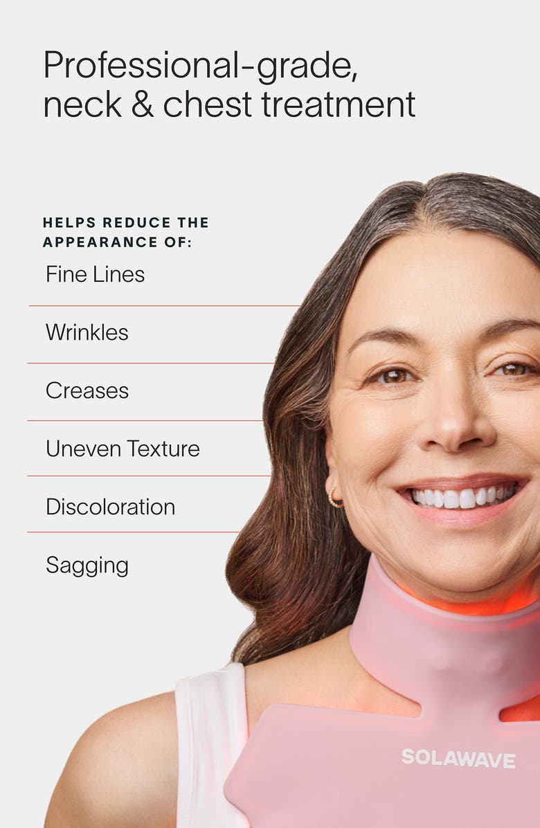 SolaWave Neck & Chest Rejuvenating Red Light Therapy Mask | Nordstrom