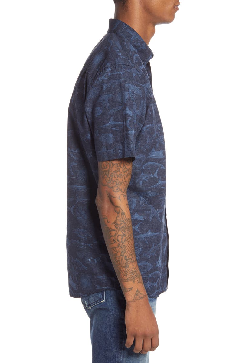 Hurley Gone Fishin' Short Sleeve Cotton Button-Down Shirt | Nordstromrack