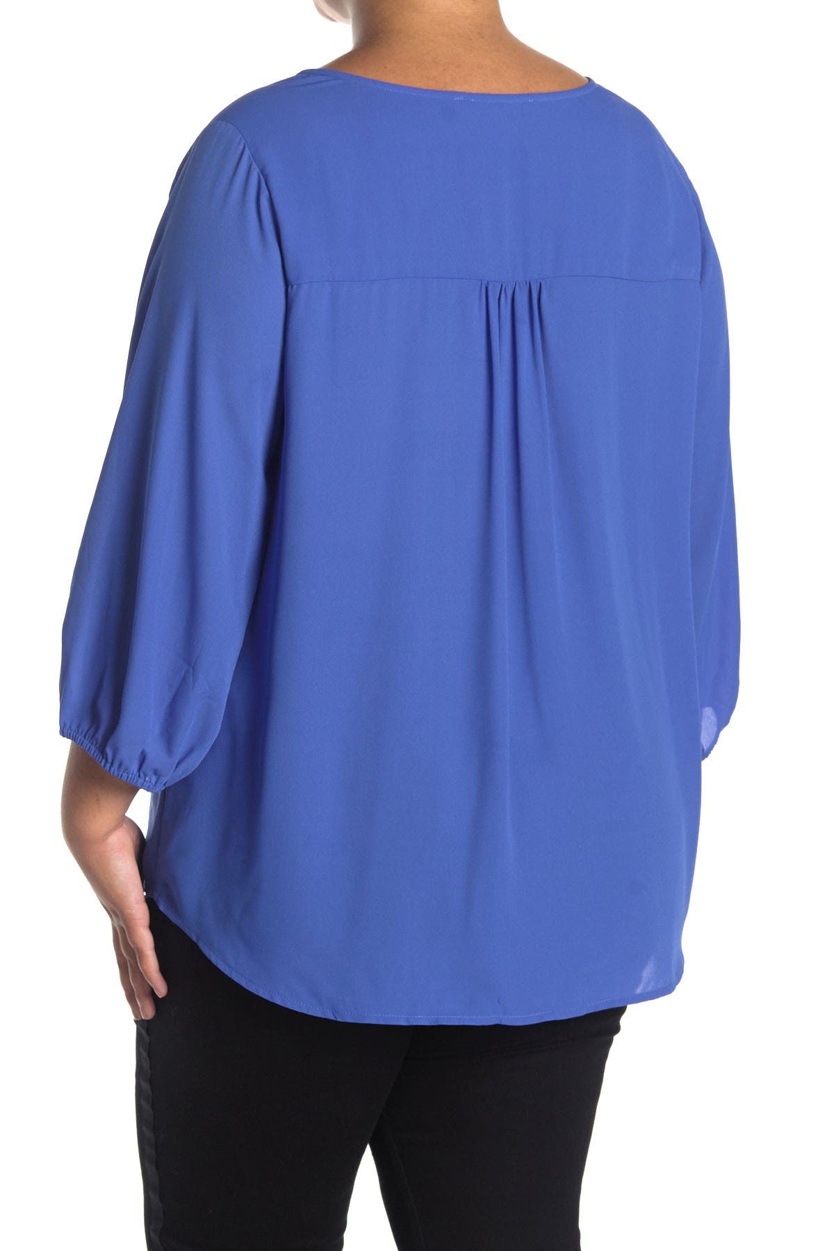 Collective Concepts 3/4 Sleeve V-Neck Woven Top | Nordstromrack