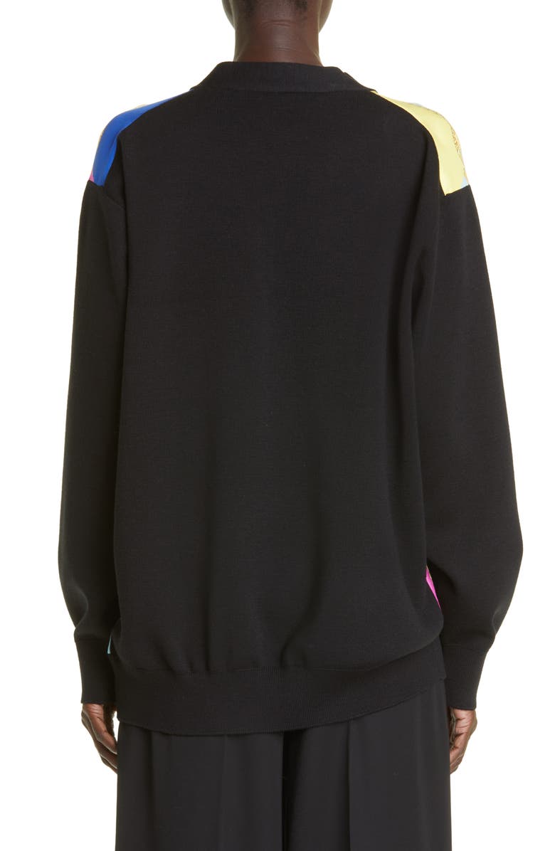 Versace Ventagli Fan Print Wool & Silk Cardigan | Nordstrom