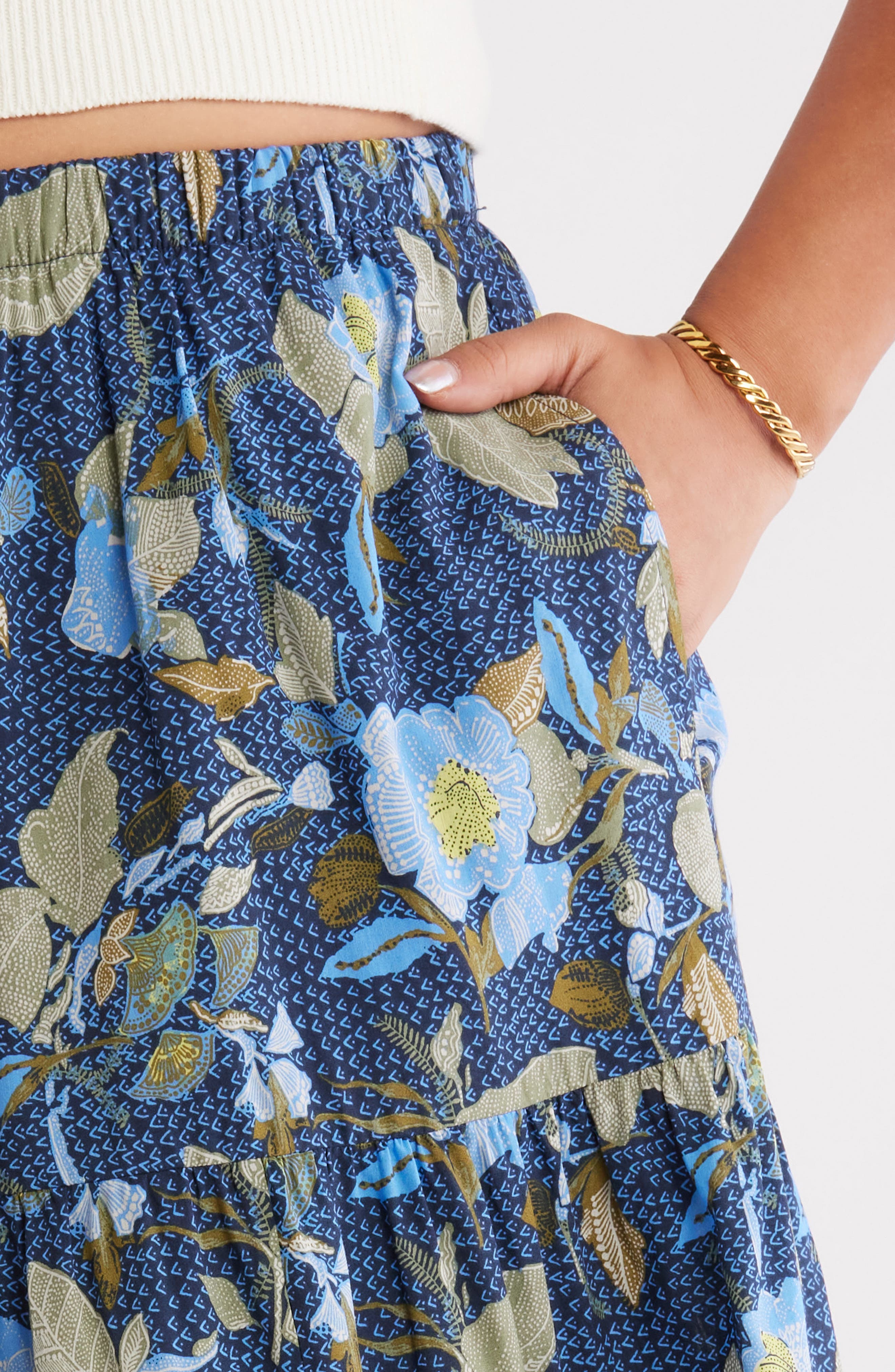 Treasure & Bond Print Tiered Maxi Skirt | Nordstromrack