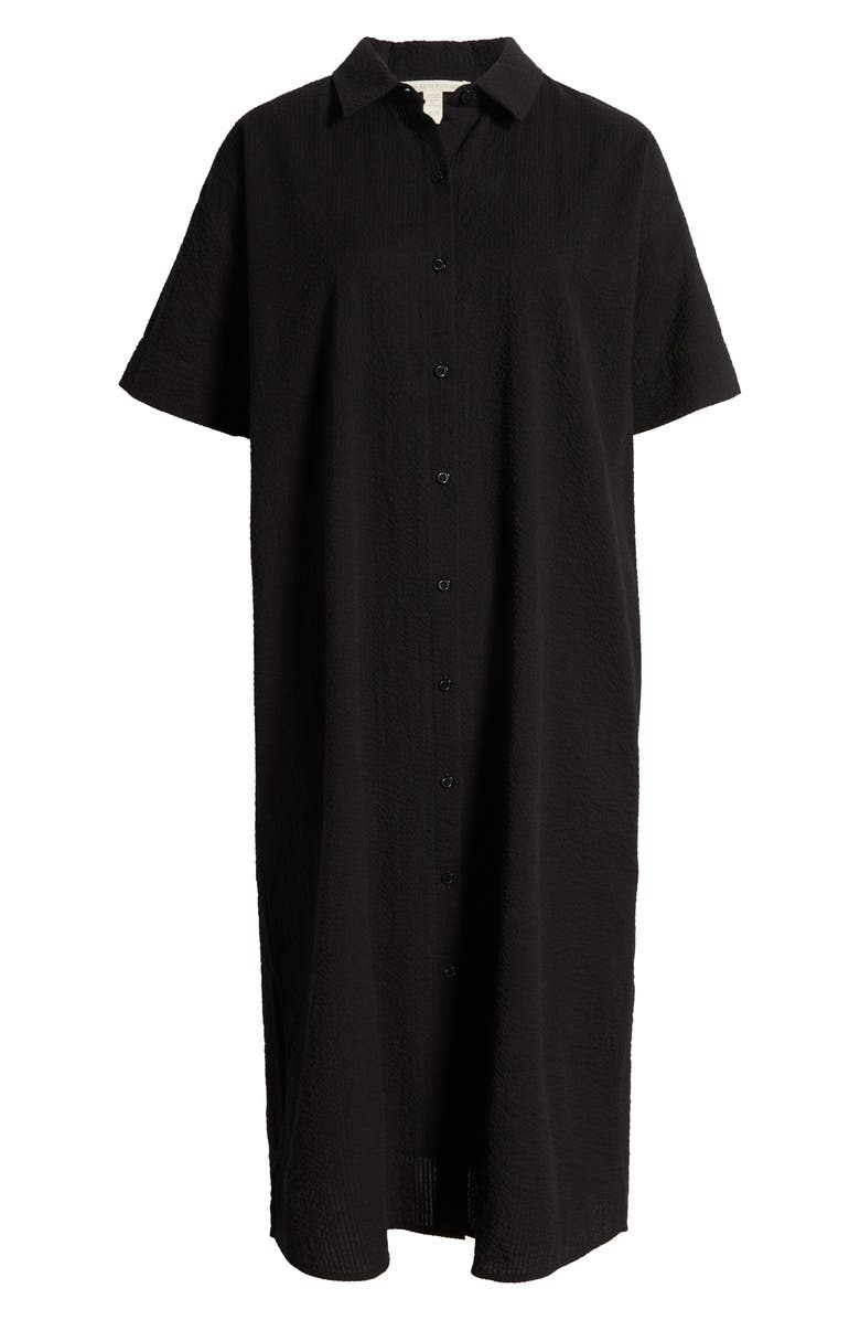 Eileen Fisher Short Sleeve Organic Cotton Midi Shirtdress | Nordstromrack