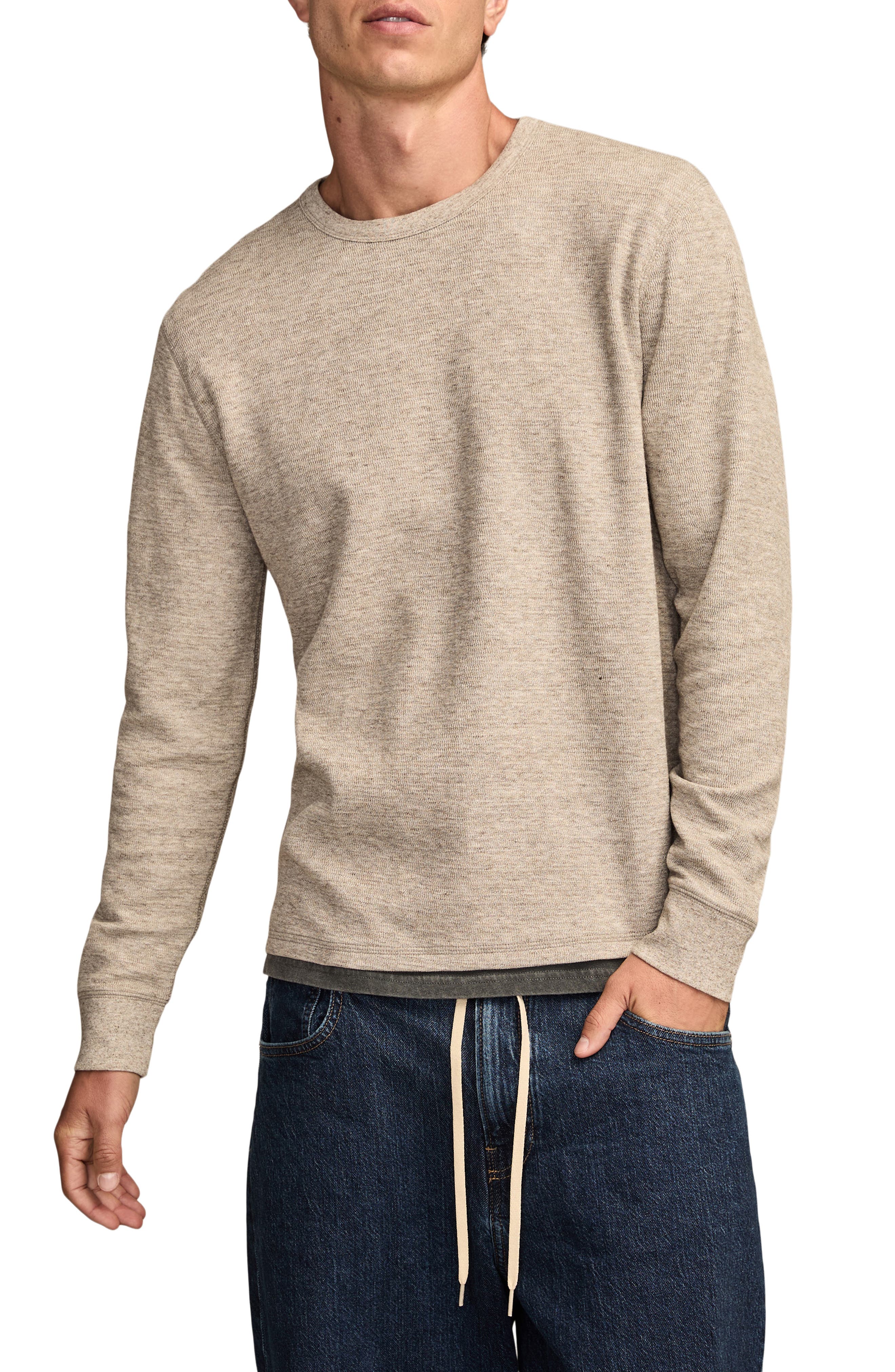 Lucky Brand Duofold Textured Long Sleeve Cotton T-Shirt | Nordstrom
