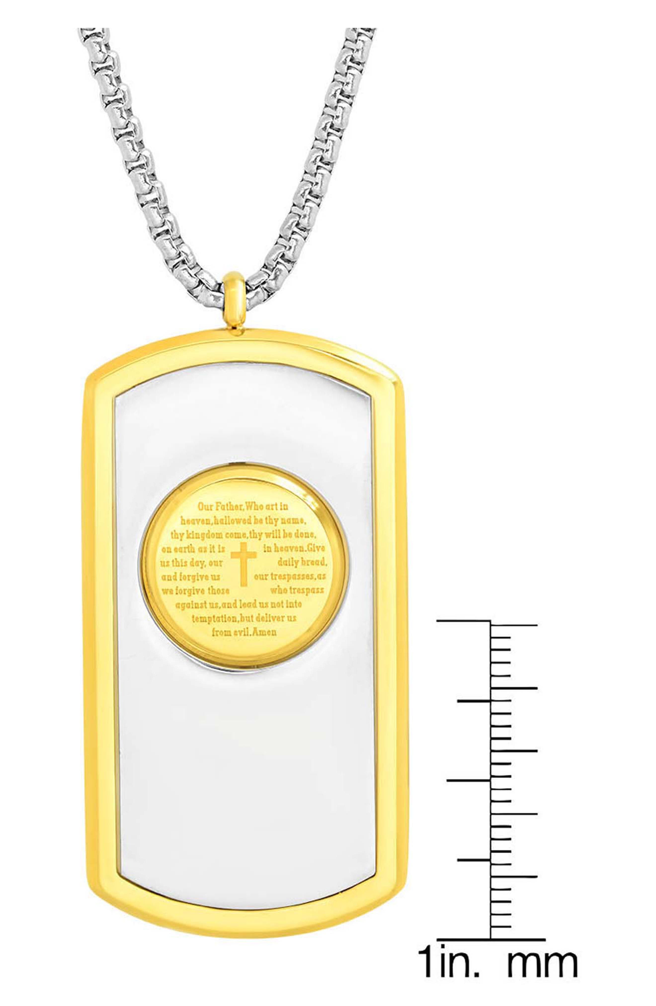 Men's Two Tone Stainless Steel Dog Tag Pendant Necklace (Men ...