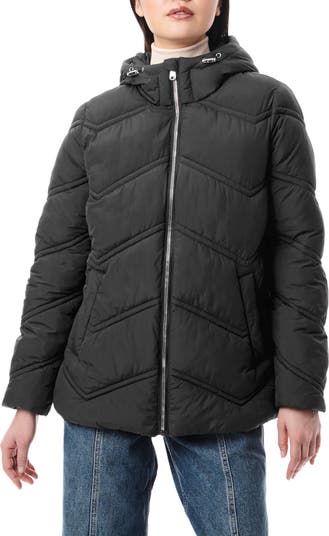 Bernardo Hooded Chevron Quilted Jacket | Nordstromrack