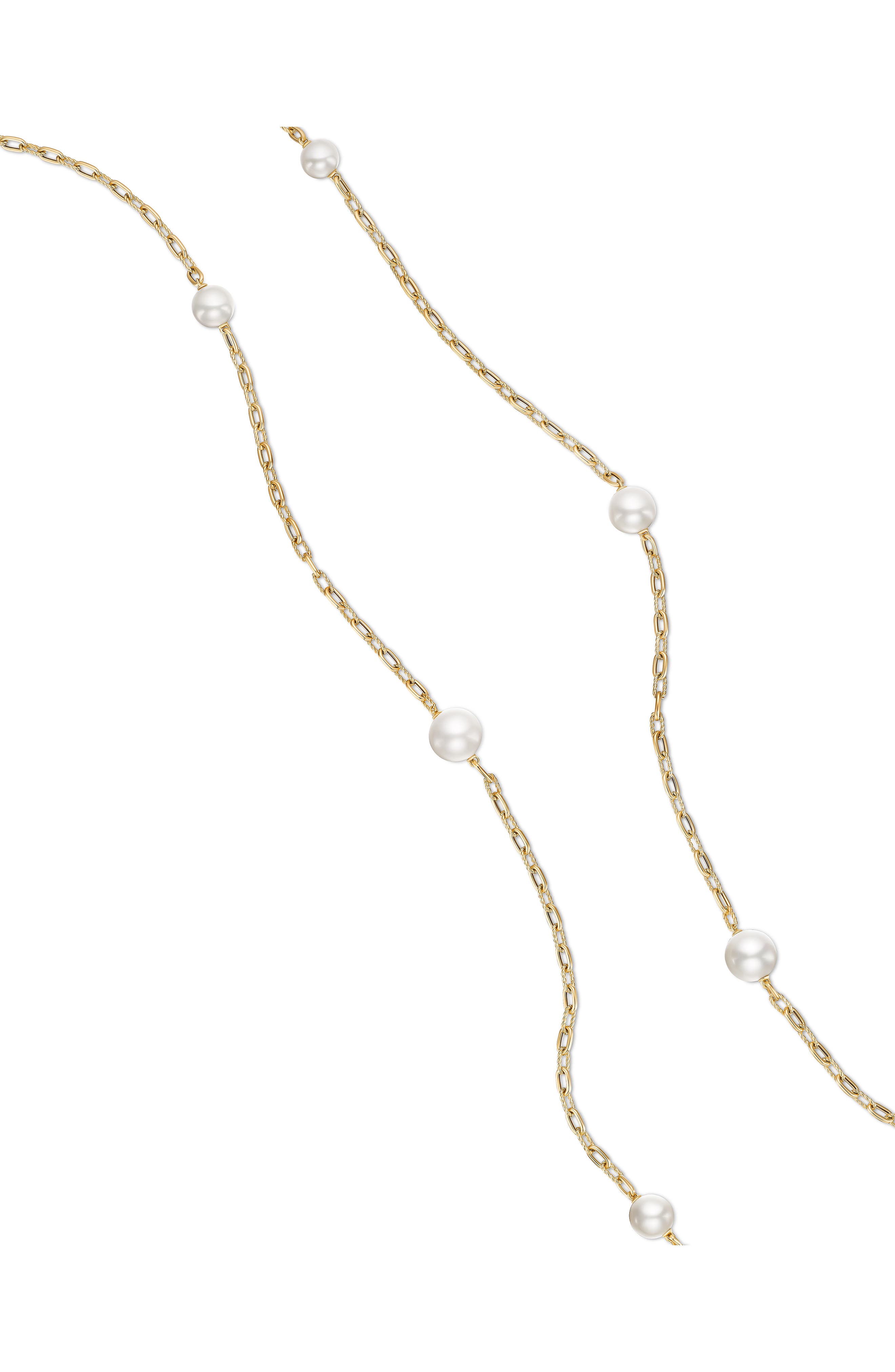 David Yurman DY Madison® Necklace in 18K Yellow Gold with Pearls, 6.2mm ...