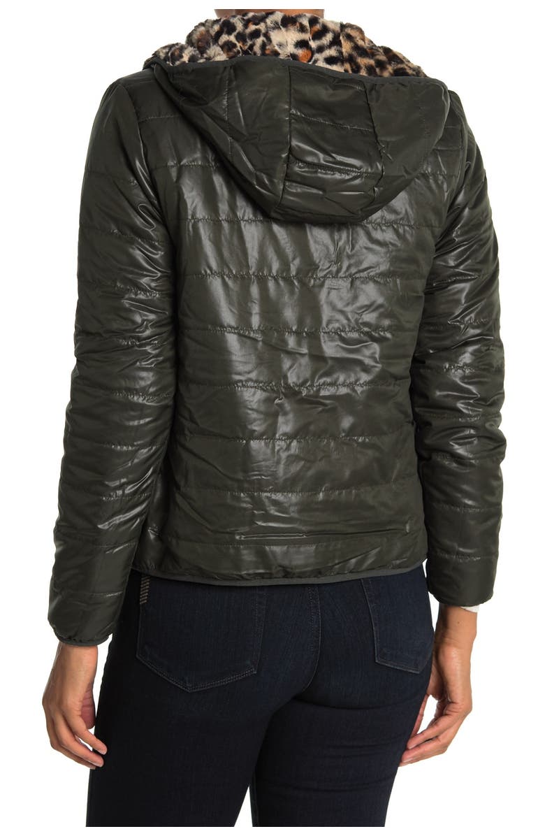 Coffee Shop Reversible Leopard Faux Fur Zip Jacket | Nordstromrack