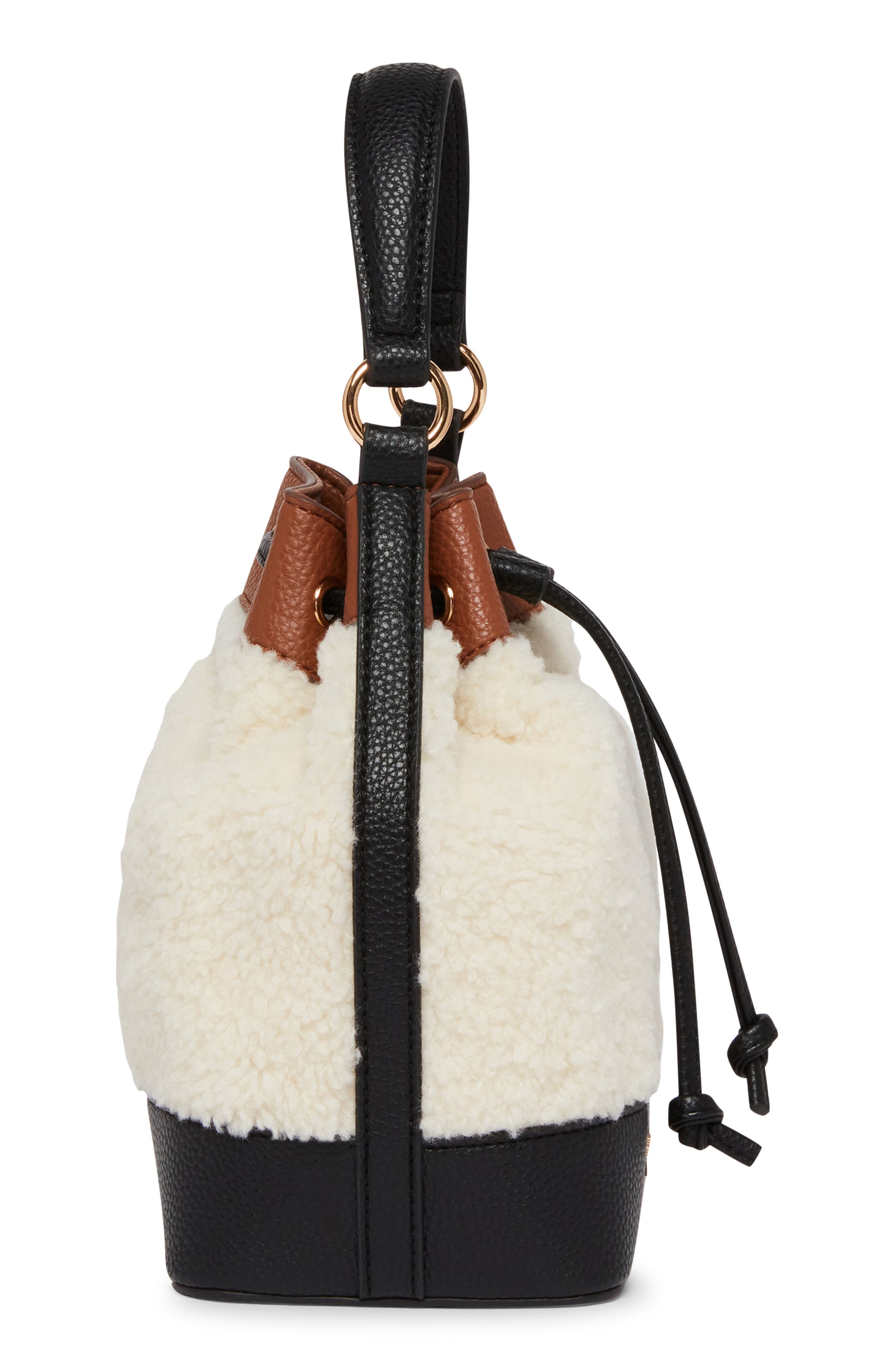 Anne Klein Faux Shearling Trim Bucket Bag | Nordstromrack