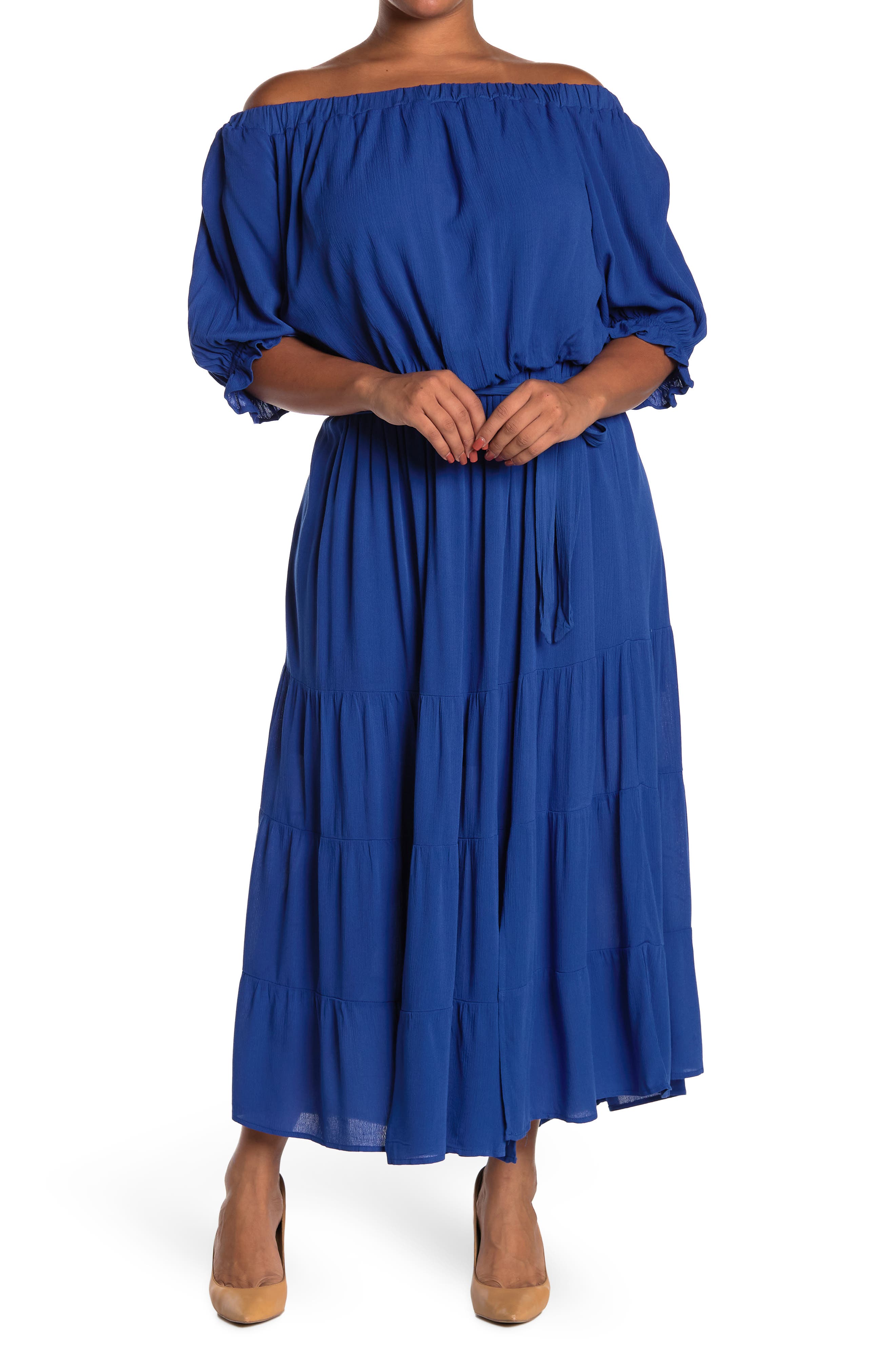 Lulu Off-the-Shoulder Peasant Maxi Dress (Women) | Nordstromrack