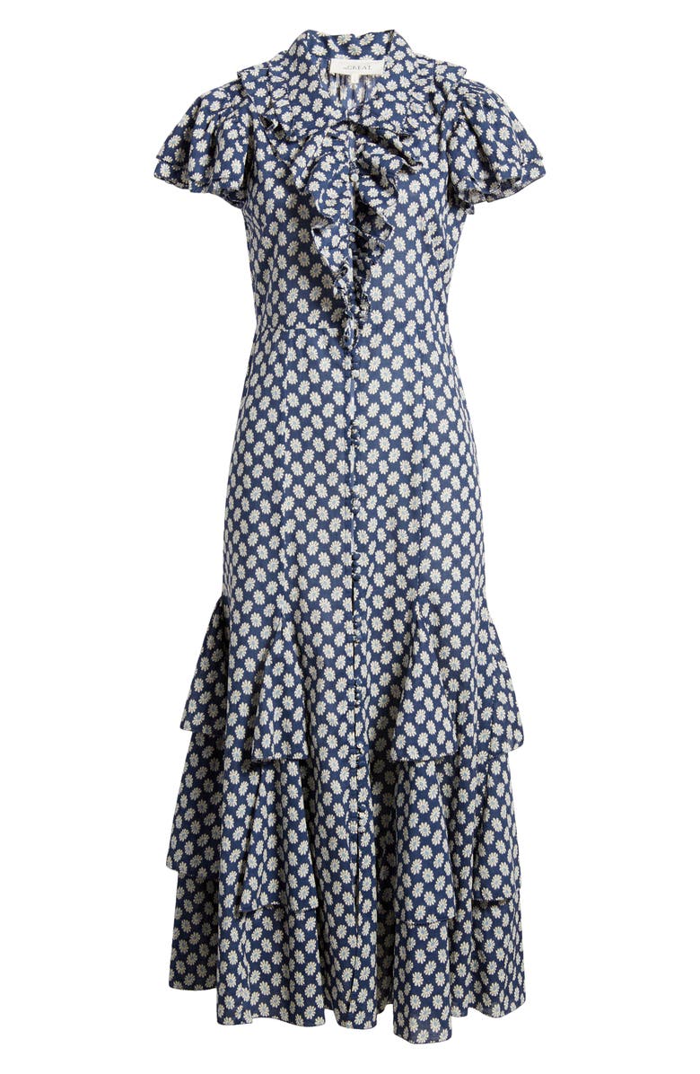 THE GREAT. The Curtsy Floral Print Ruffle Maxi Dress | Nordstromrack