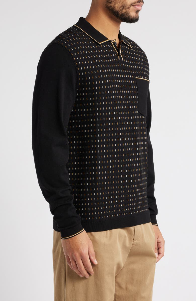 Percival Kihara Organic Cotton Jacquard Polo Sweater | Nordstromrack