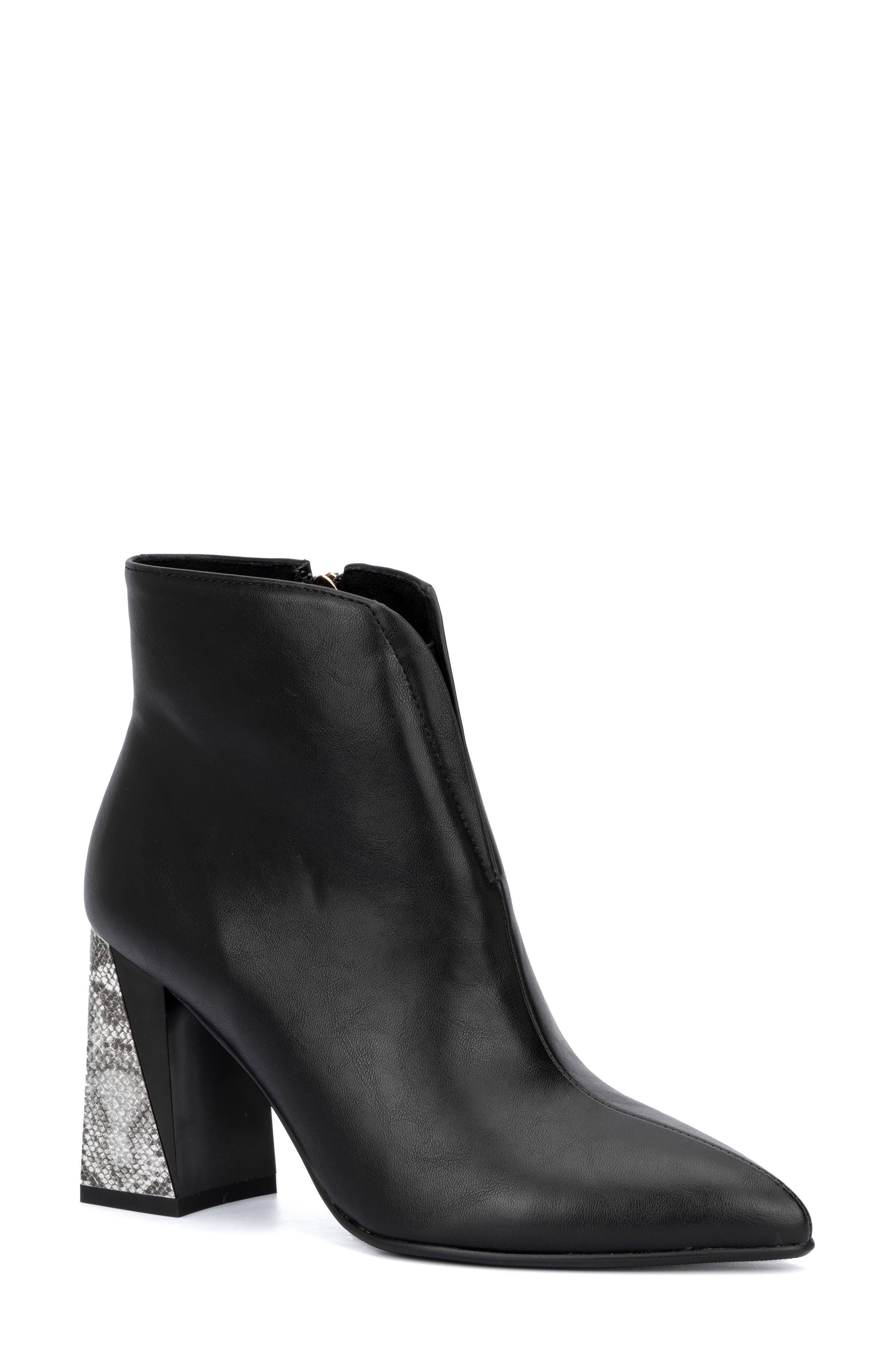 TORGEIS Lailah Snake Embossed Block Heel Bootie (Women) | Nordstromrack