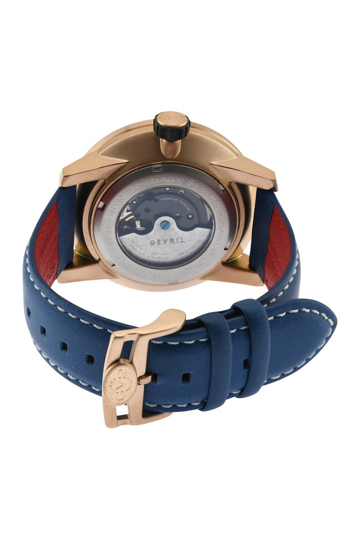 GV2 Men's GV2 Motorcycle Calfskin Leather Strap Watch, 48mm | Nordstromrack