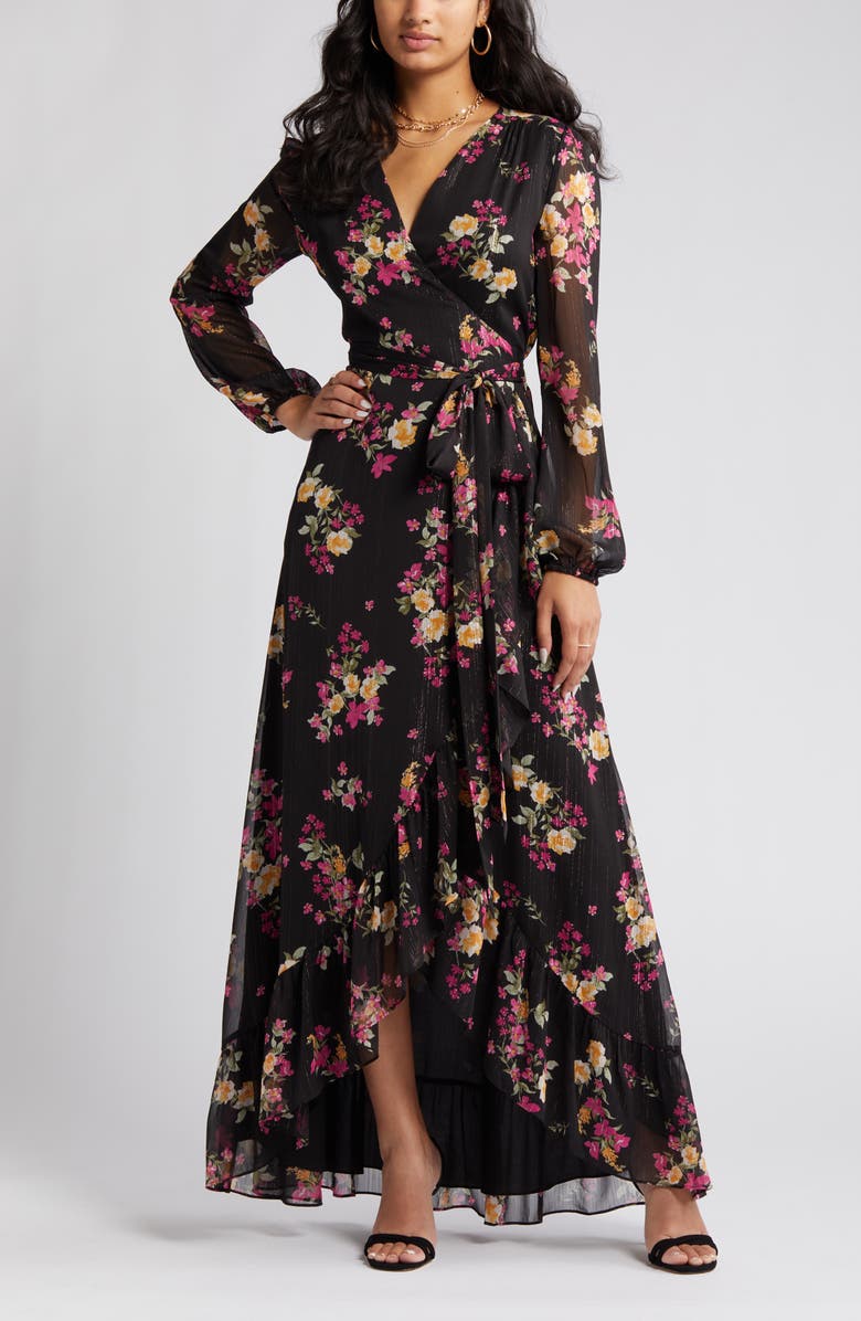 WAYF The Meryl Floral Long Sleeve Wrap Dress | Nordstrom