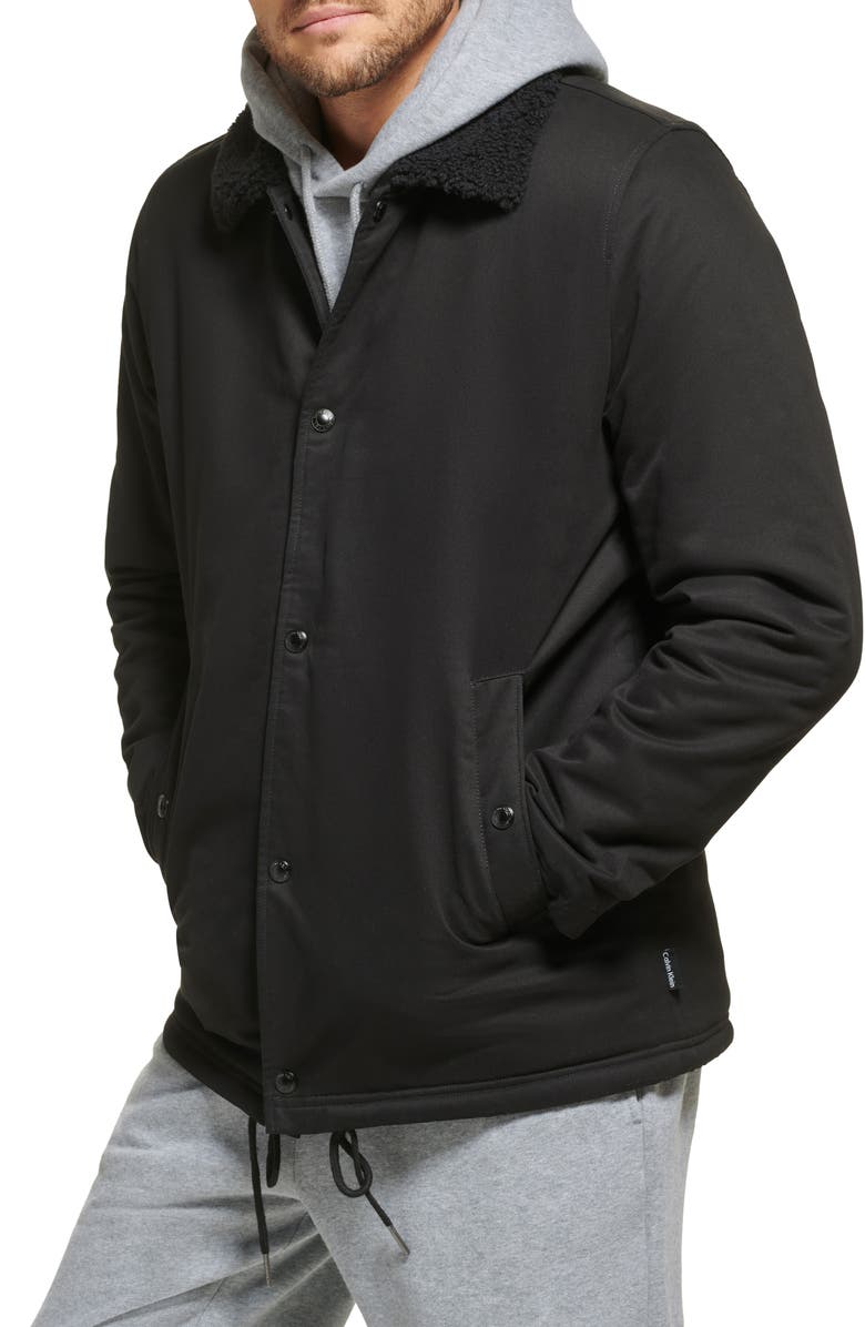 Calvin Klein Cotton Jacket with Faux Shearling Trim | Nordstromrack