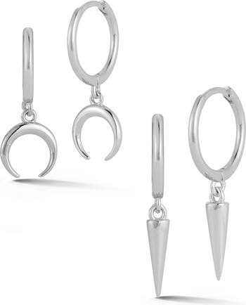 GLAZE JEWELRY Dangle Huggie Hoop Earrings Set | Nordstromrack