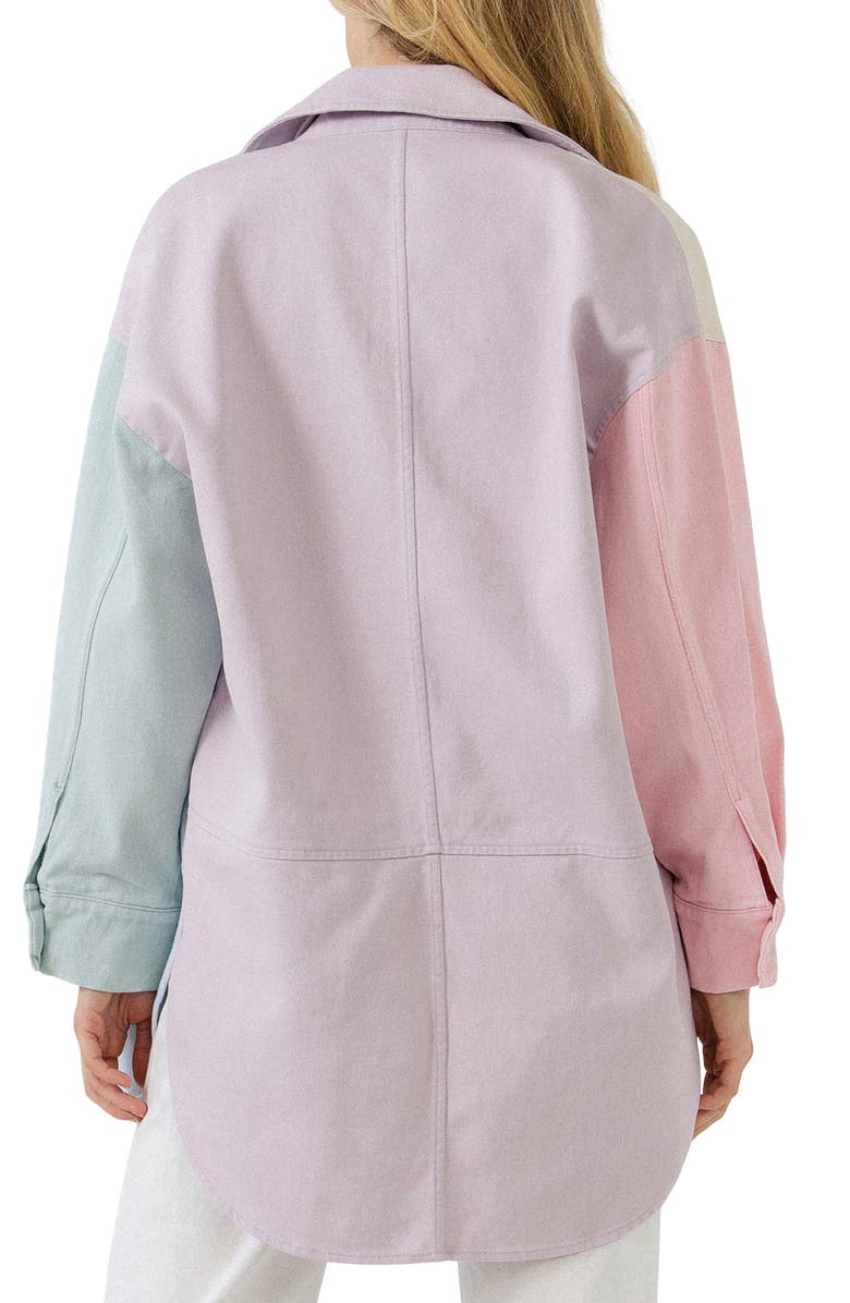 English Factory Oversize Colorblock Shirt Jacket | Nordstrom