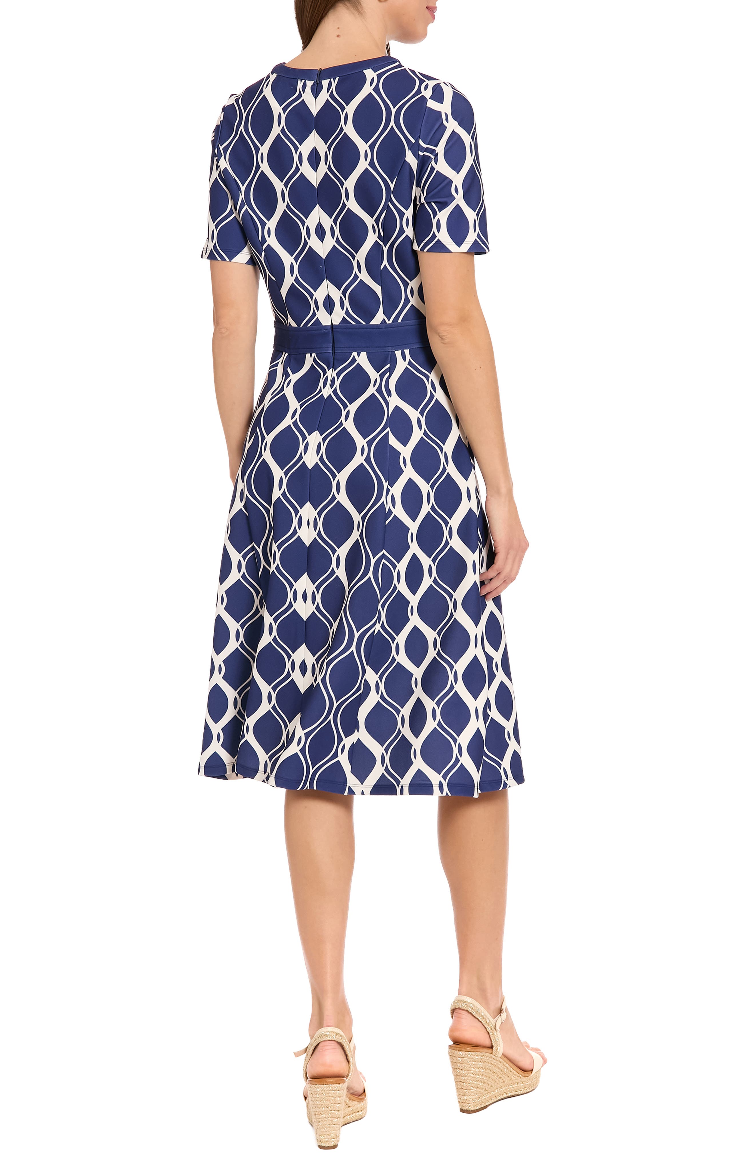Short Sleeve Side Tab Fit & Flare Dress (Women) | Nordstromrack