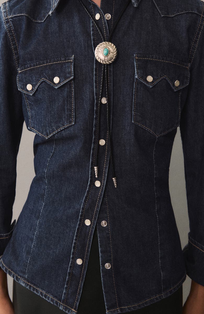 MANGO Western Denim Snap-Up Shirt | Nordstromrack