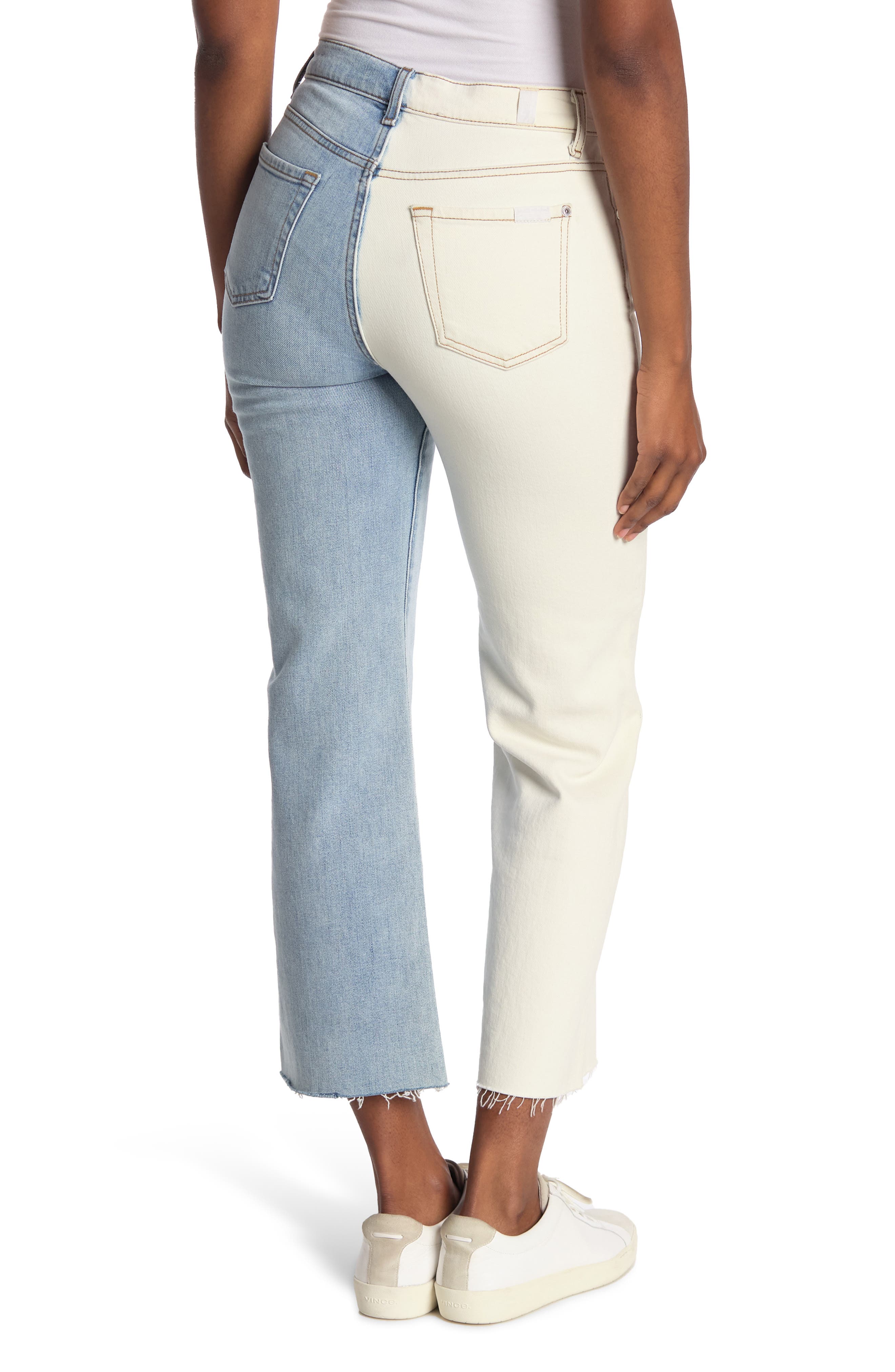 7 For All Mankind Cropped Alexa Two-Tone Jeans | Nordstromrack
