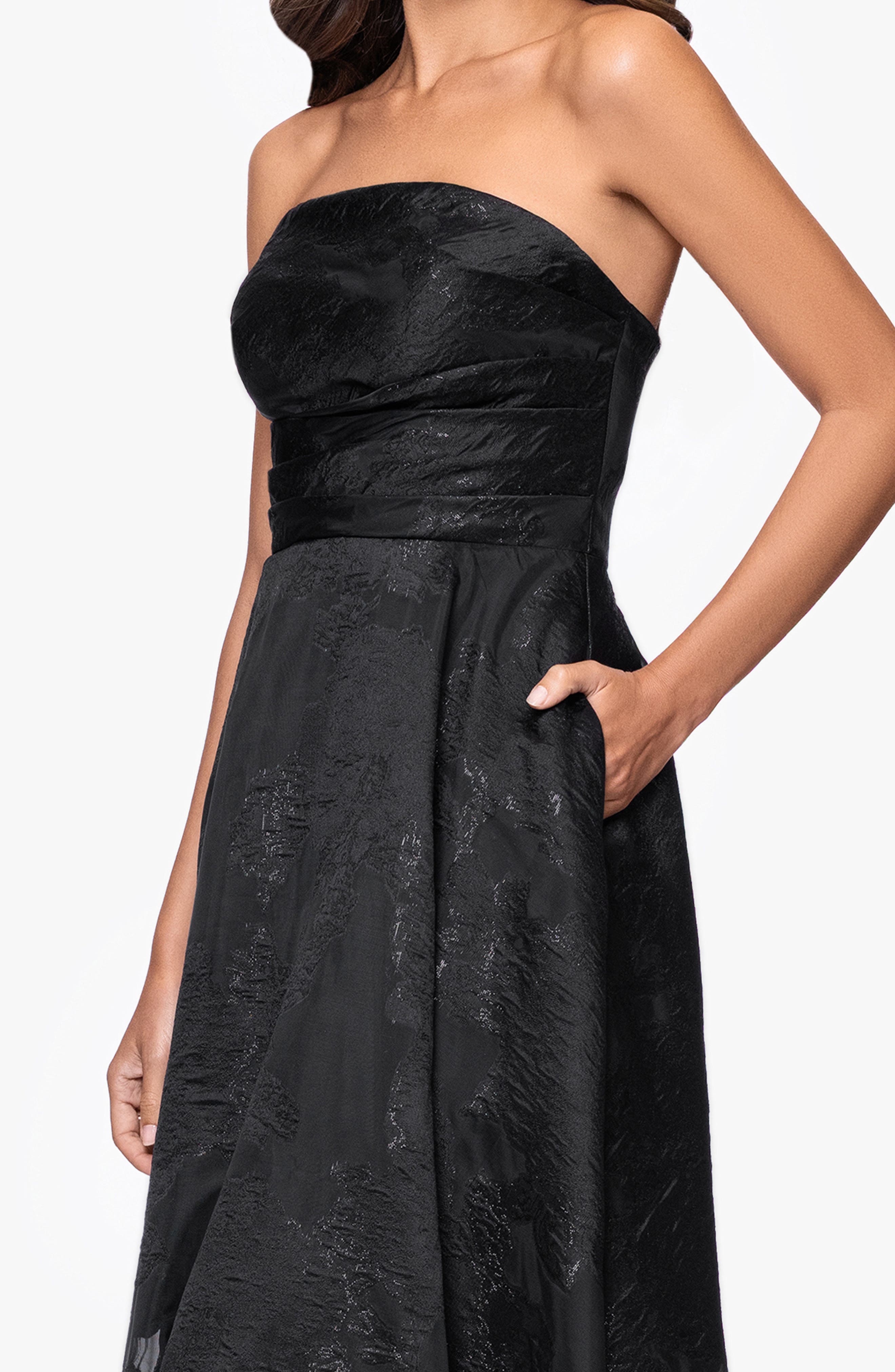 Betsy & Adam Floral Brocade Strapless Gown | Nordstrom