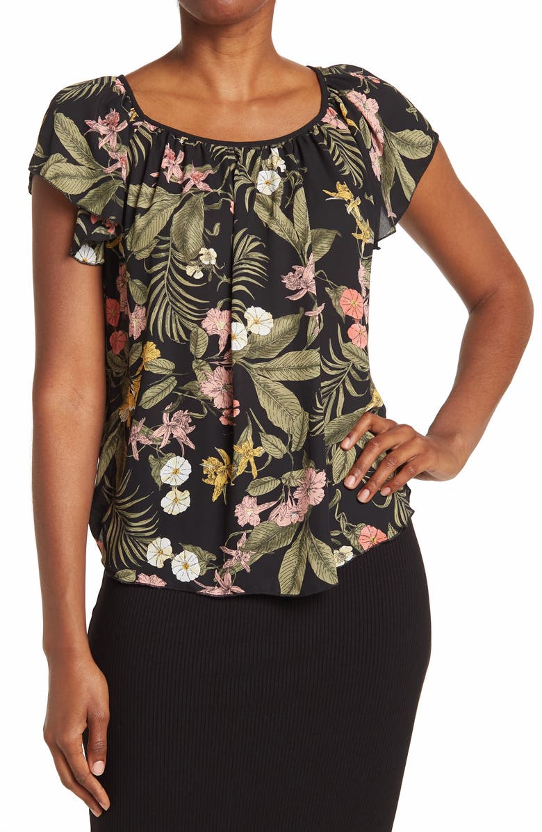 PHILOSOPHY REPUBLIC CLOTHING Flutter Raglan Sleeve Blouse | Nordstromrack
