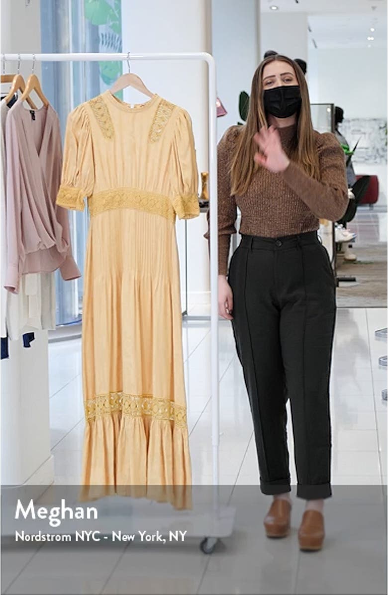 byTiMo Puff Sleeve Lace Trim Jacquard Maxi Dress | Nordstromrack