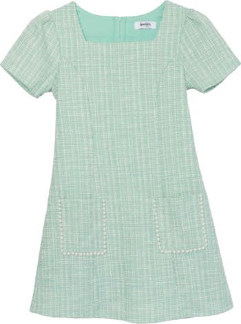 Speechless Kids' Imitation Pearl Trim Boucle Dress | Nordstromrack