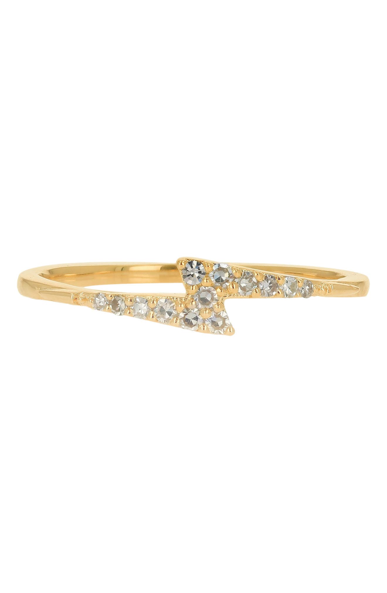 RON HAMI 14K Yellow Gold Pavé Diamond Lightning Bolt Ring - 0.11 ctw ...