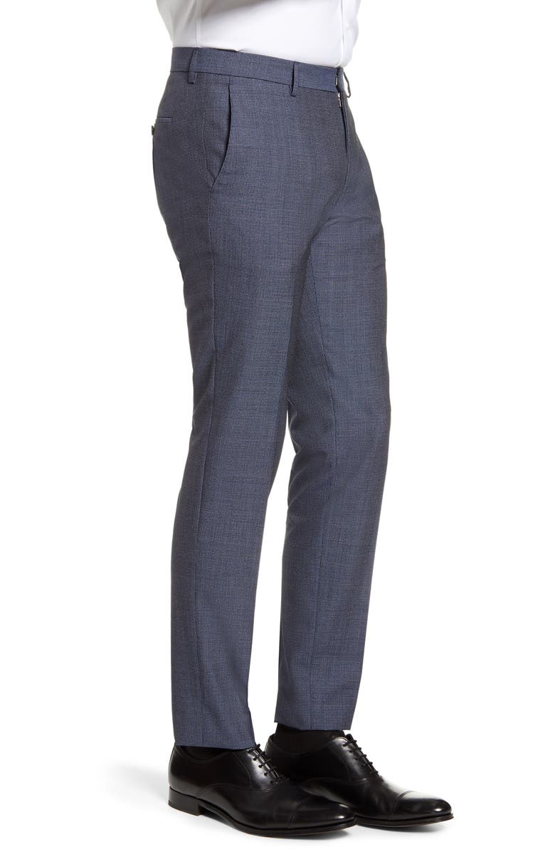 BOSS Ben Flat Front Houndstooth Wool Dress Pants | Nordstrom